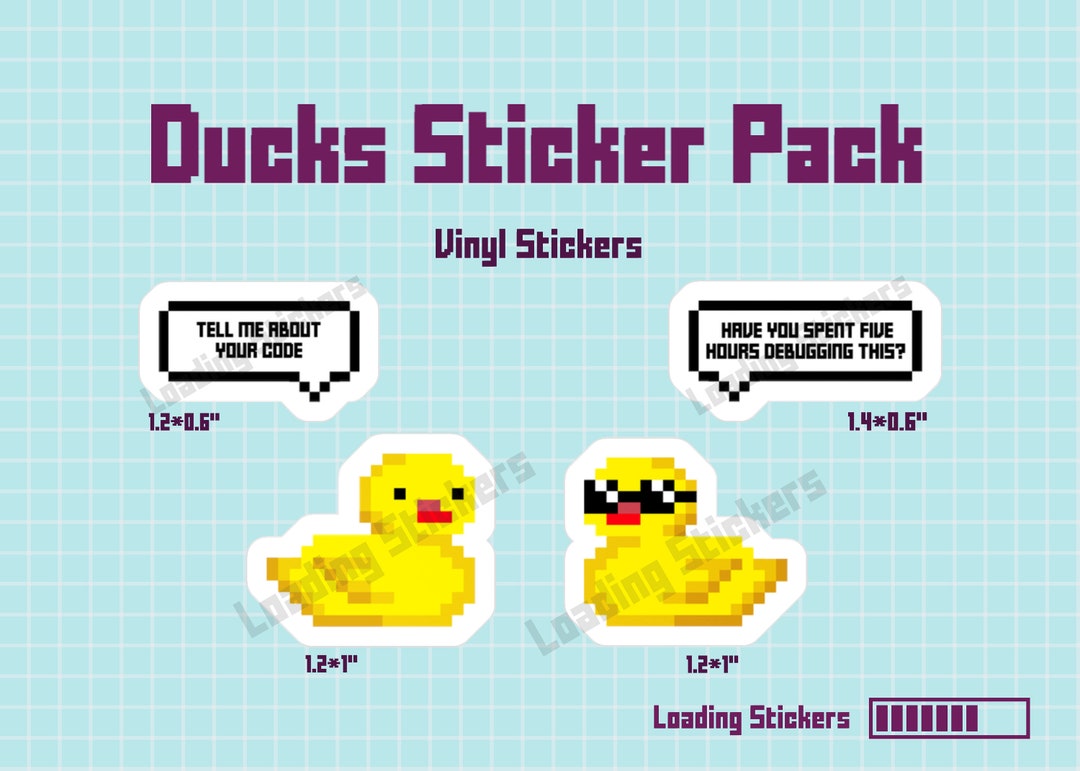 Rubber Ducks Sticker Pack in Pixel Art Style Ducks Kiss-cut Vinyl Tell ...