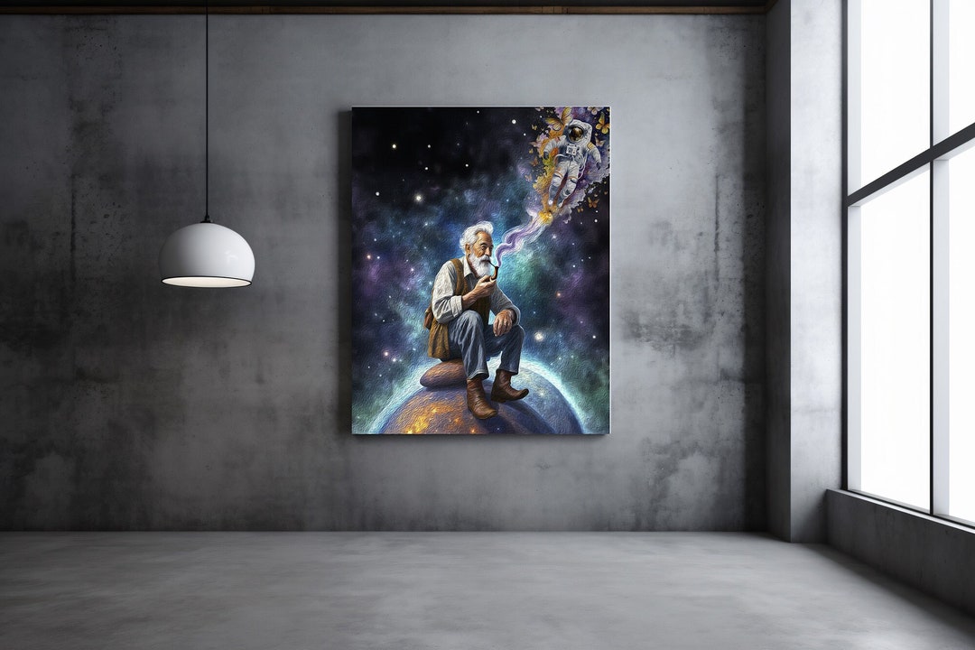 Astro Traveler, Psychedelic Space, Digital Graphic, Wall Art, Oil Paint ...