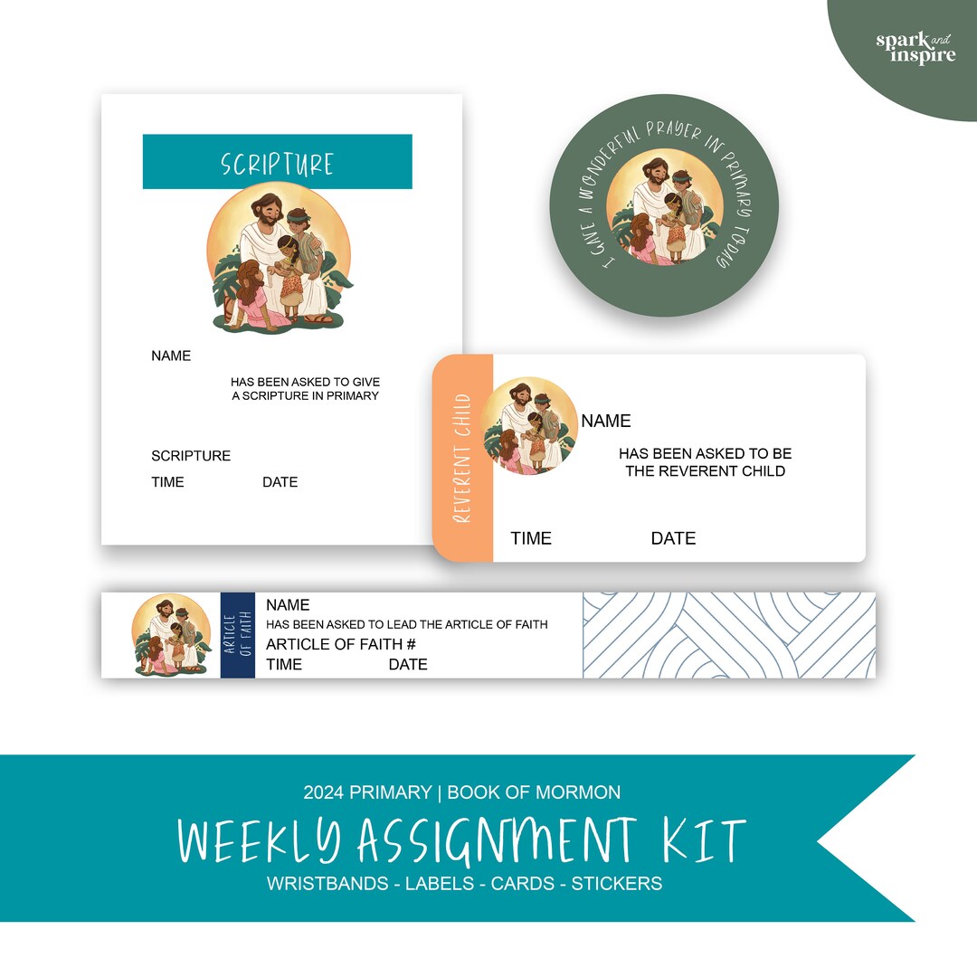 2024 Primary Book of Mormon Opening Exercises Assignments - Etsy Australia