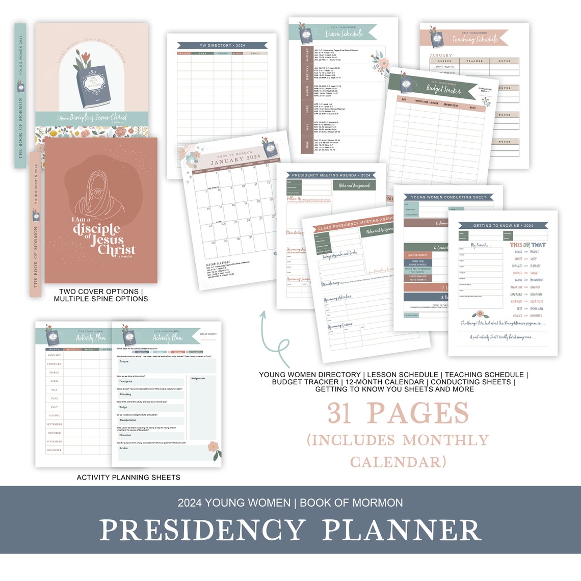 2024 Young Womens Book of Mormon Presidency Binder Kit - Etsy