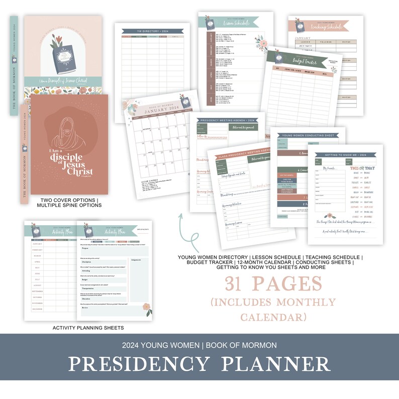 2024 Young Womens Book of Mormon Presidency Binder Kit - Etsy