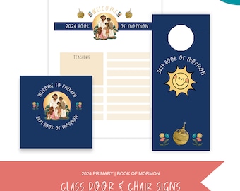 2024 Primary, Book of Mormon Class List Door and Chair Signs - Etsy
