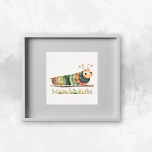 Watercolor Caterpillar Clipart, Whimsical Caterpillar Clip Art PNG ...