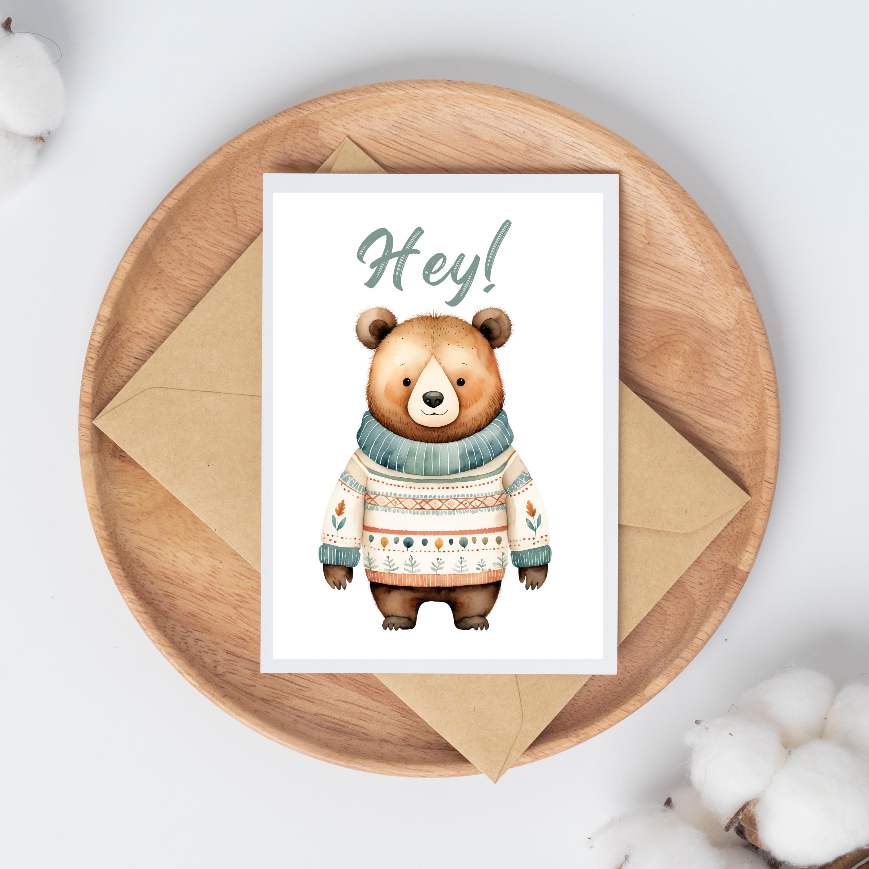Bear With Sweater Clipart, Woodland Animal in Sweater PNG, Cute Bear ...