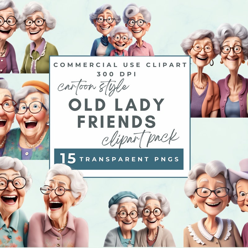 Crazy Old Ladies Clipart - Etsy