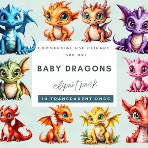 Baby Dragon Clipart, Fairy Tale Illustrations, Fantasy Clip Art, Paper ...
