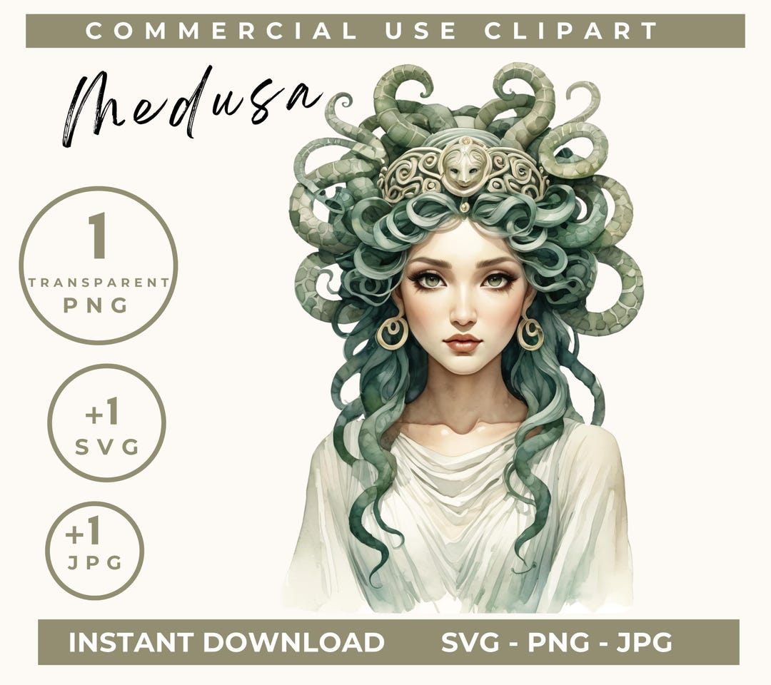 Medusa Clipart, Mythology Clip Art, Greek Mythological Creature PNG ...