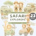 Watercolor Safari Clipart, Jungle Explorer Clipart PNG, Safari ...