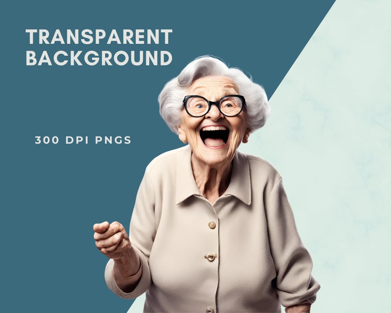 Old Lady Clipart, Funny Old Ladies Clipart, Grandma Gift, Cartoon ...