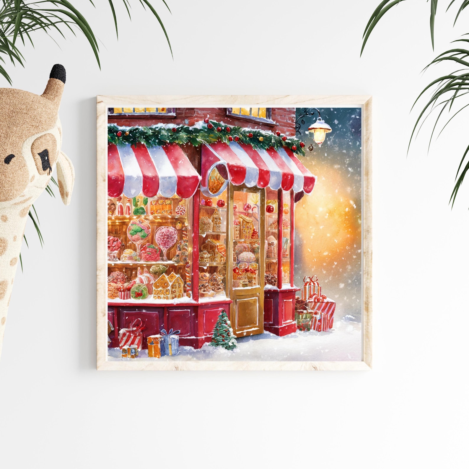 Christmas Candy Shop Clipart Digital Papers, Holiday Candy Store Paper ...