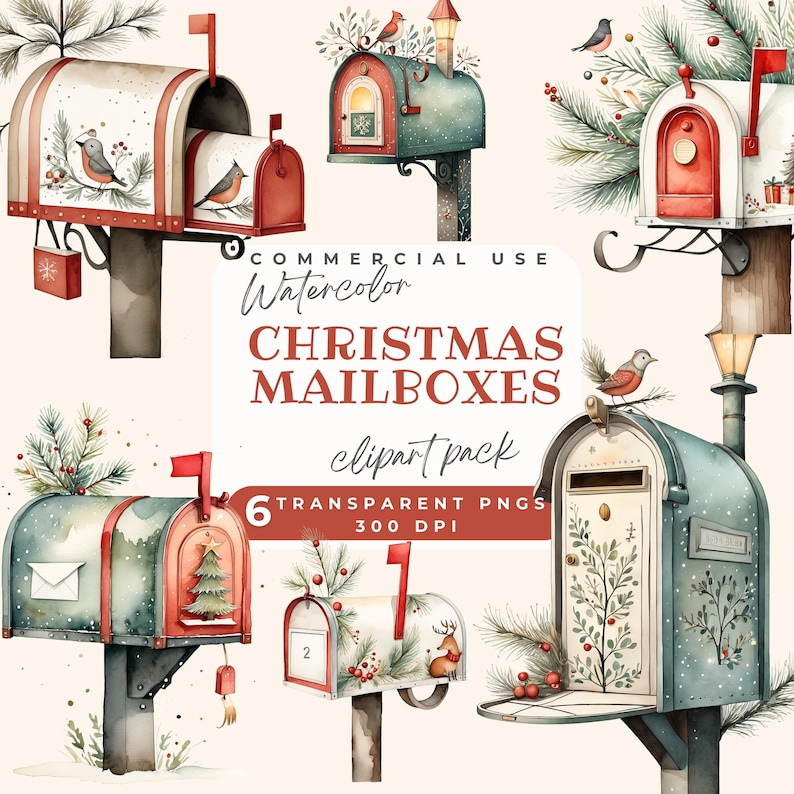 Christmas Mailbox Clipart, Letterbox PNG, Mailbox Clip Art, Winter Post ...