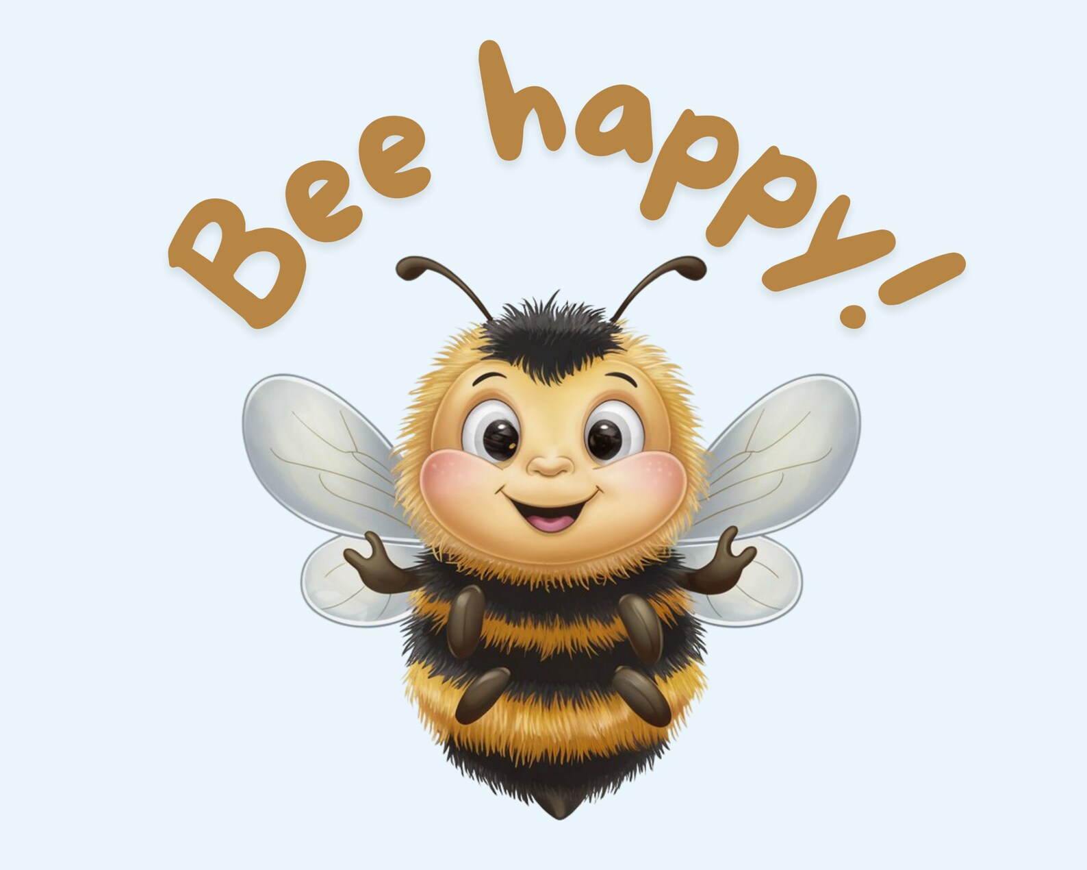 Bee Happy Clipart Digital Download, Cute Bee PNG JPG SVG Printable Be ...