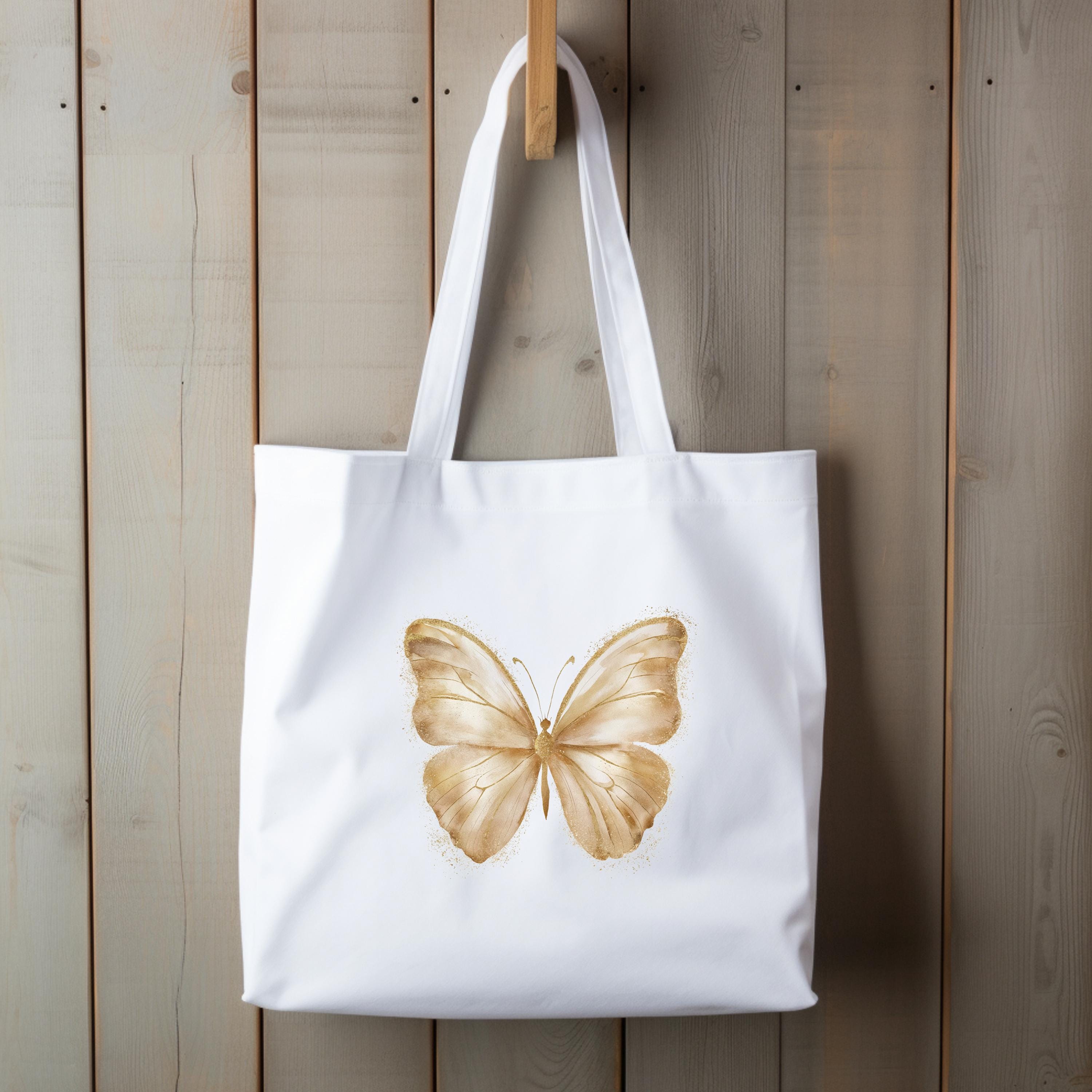 Gold Glitter Butterfly Clipart, Sparkly Butterflies PNG, Metallic ...