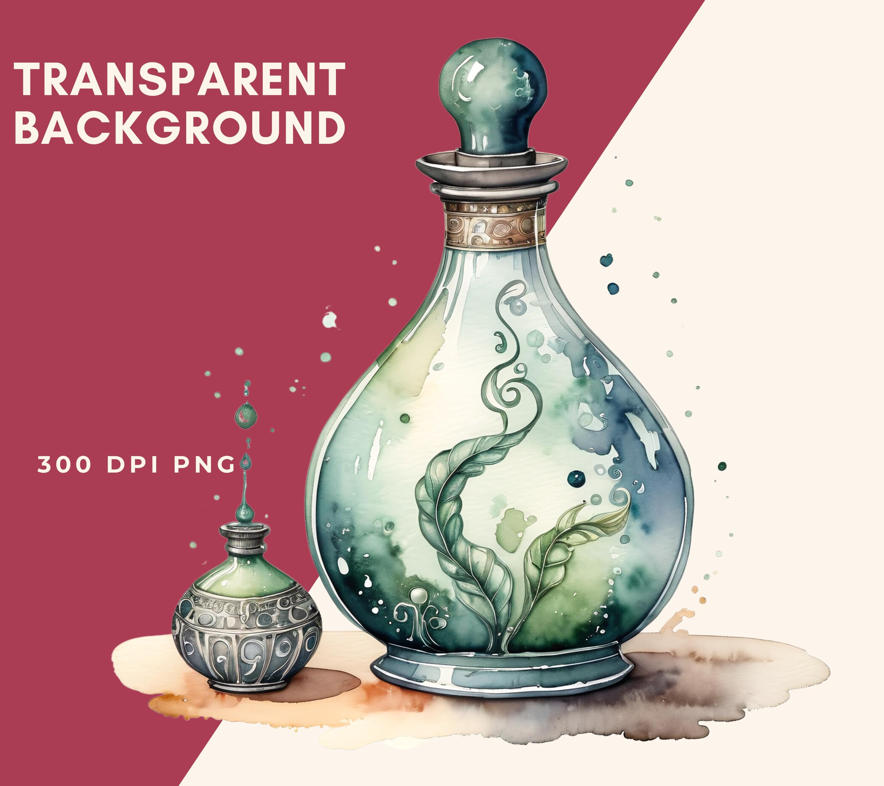 Watercolor Magic Potions Clipart, Magical Spells Potion Clipart ...