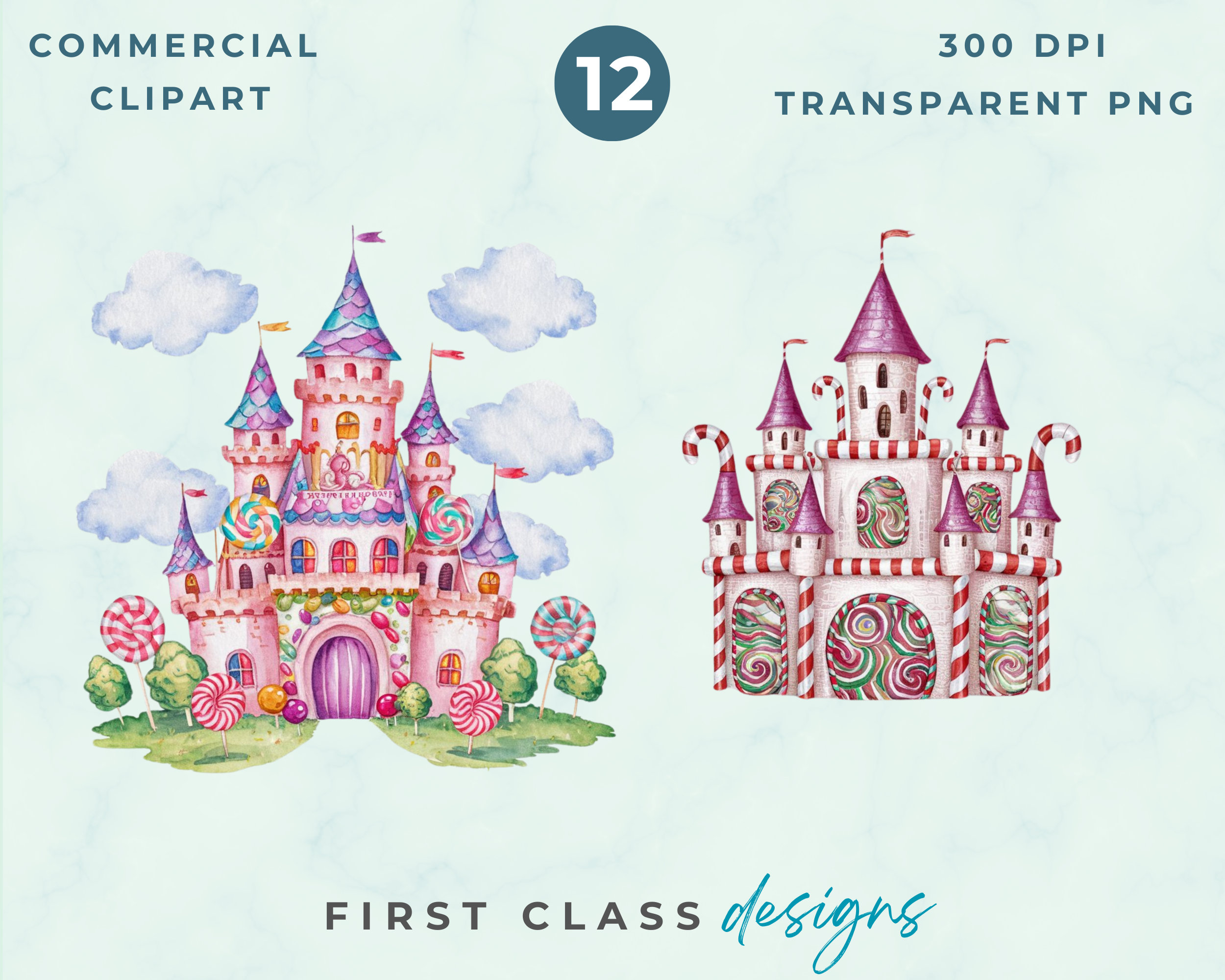 Candyland Castle Clipart Digital Download Digital Planner Candy Party ...