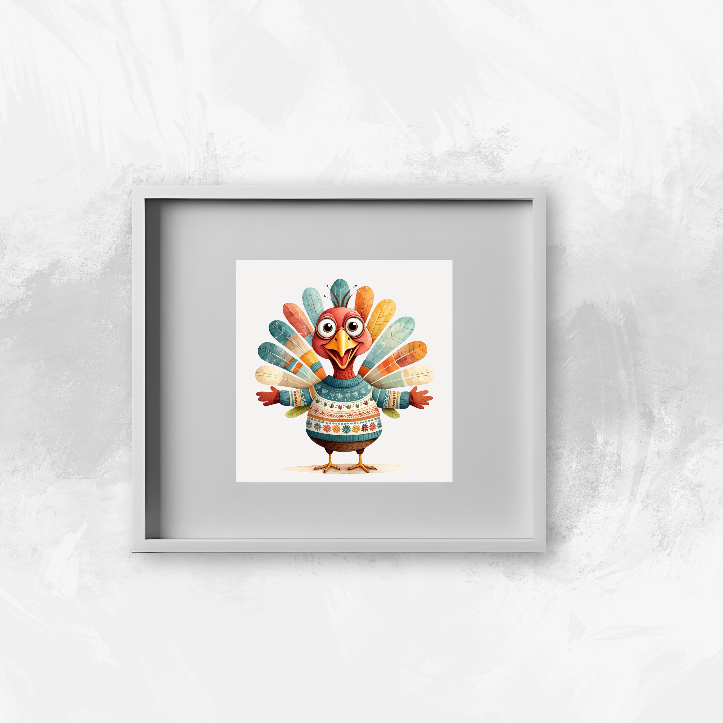 Quirky Turkey Clipart Cute Funny Fall Autumn Thanksgiving Turkey Bird ...