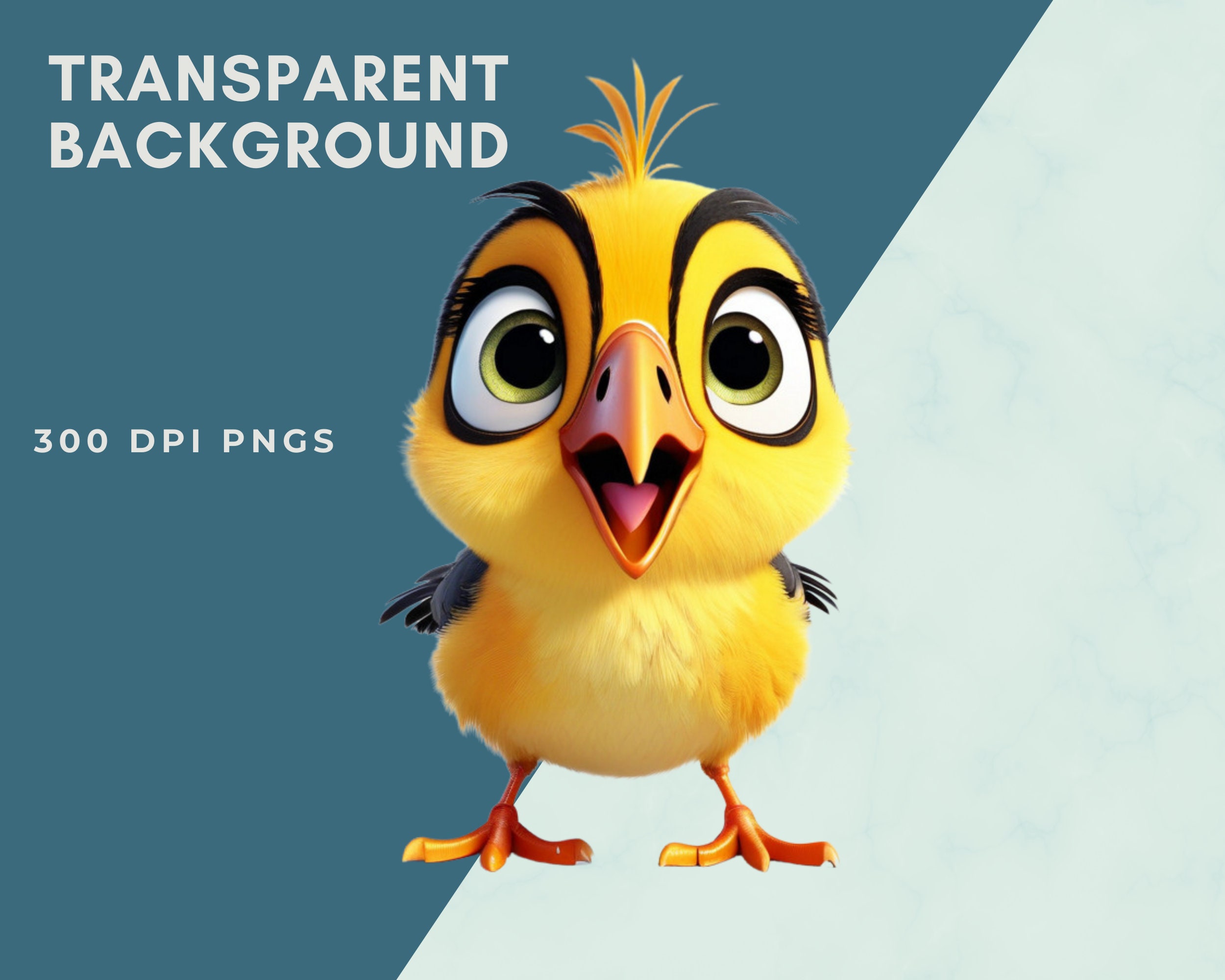 Funny Bird Clipart Bundle, Funny Bird Png, Surprised Birds Clipart ...