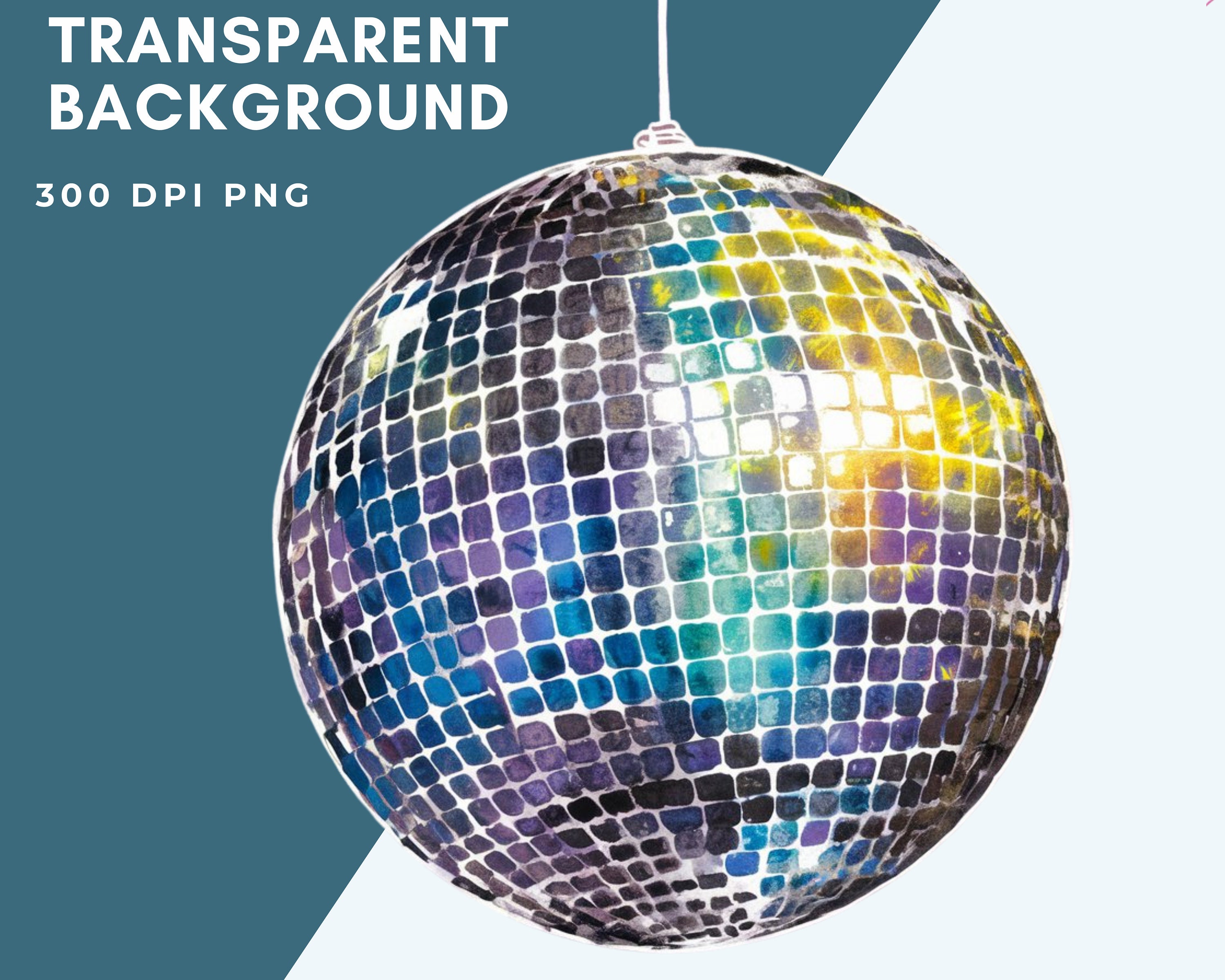 Watercolor Disco Ball Clipart, Disco Balls Clipart, Dance Party ...