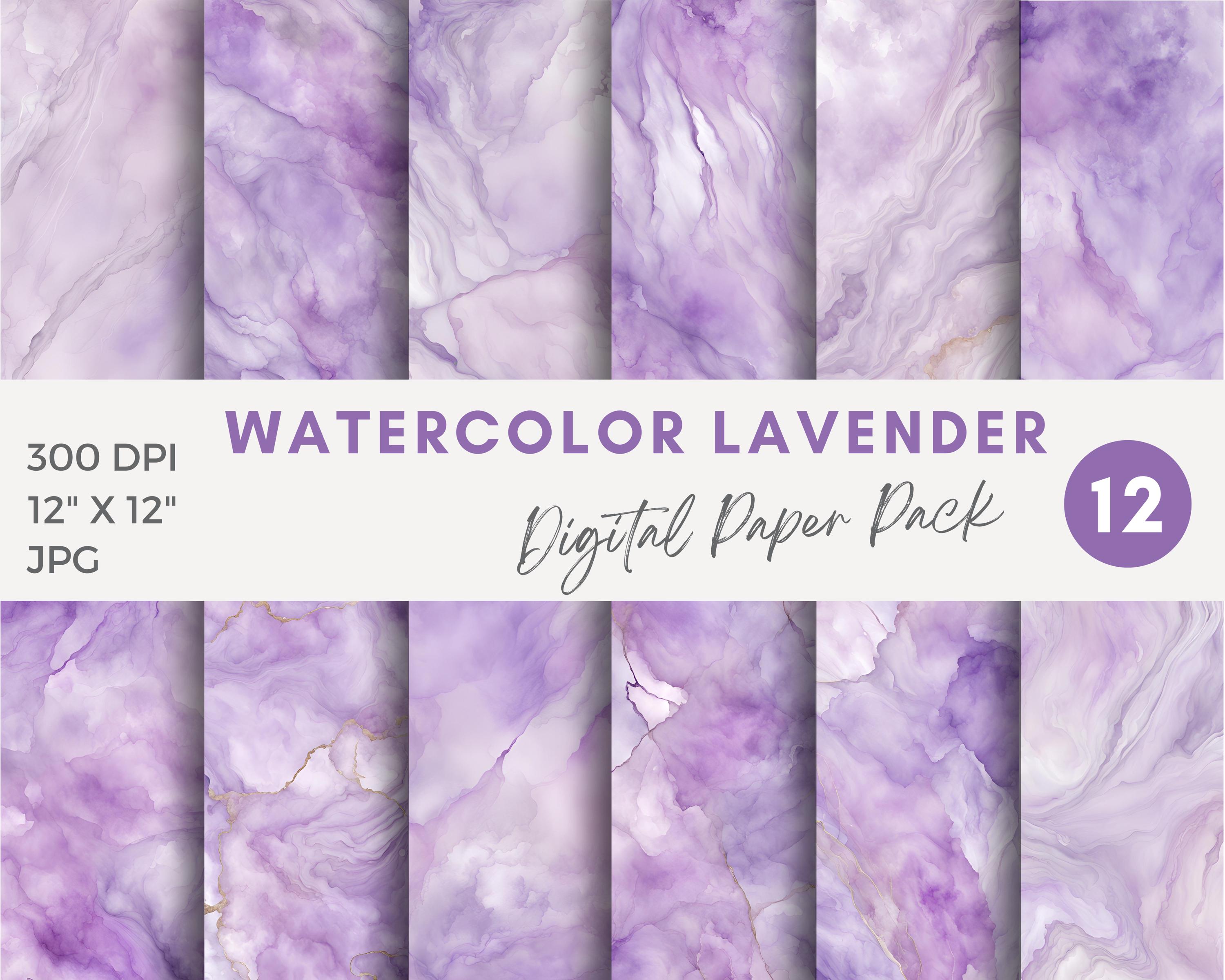 Watercolor Lavender Digital Paper Purple Background Printable Lilac ...
