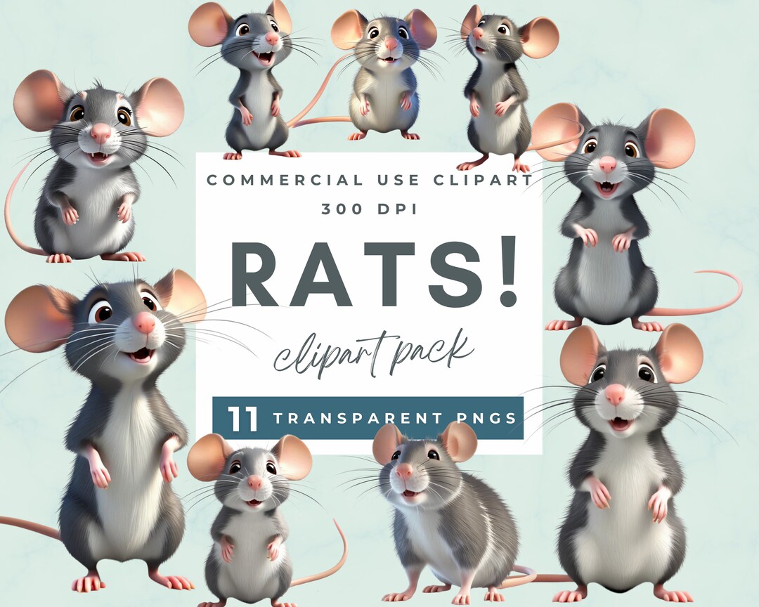 Rats Clipart, Cute Rats Clipart, Funny Realistic Rats Clipart, Rodents ...