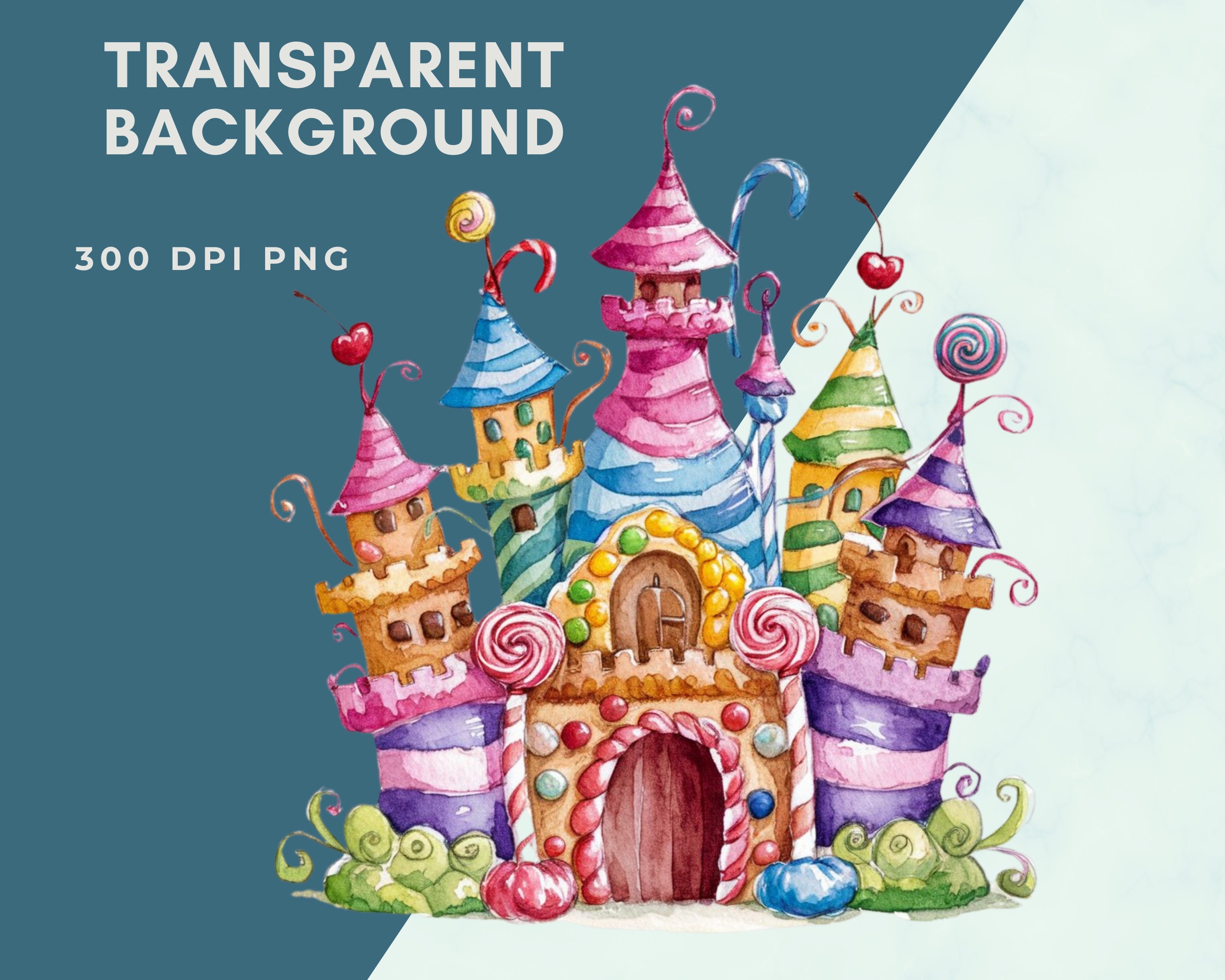 Candyland Castle Clipart Digital Download Digital Planner Candy Party ...