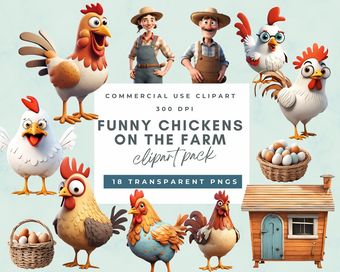 Clipart Chicken Coop Png, 18 PNG Images of Cartoon Chickens, Funny ...