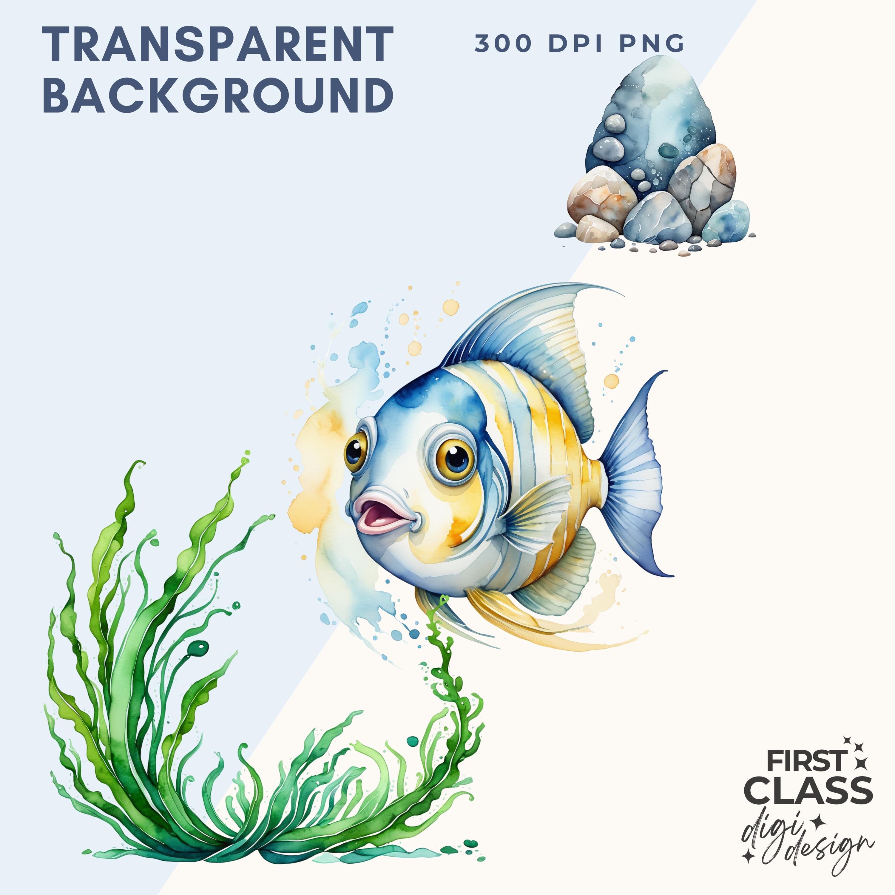 Angel Fish Clipart, Cute Aquarium Fish Clip Art, Watercolor Fish ...