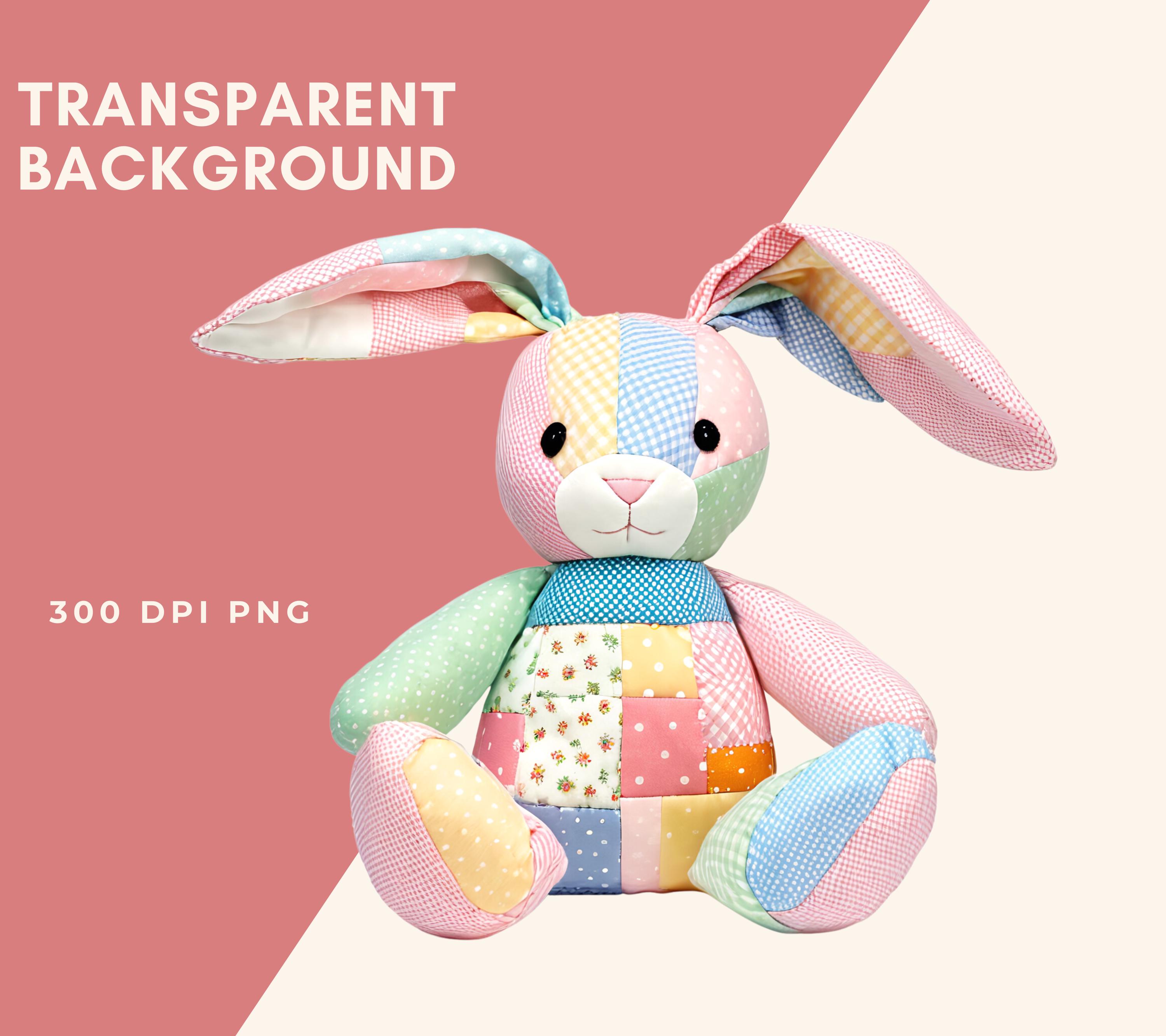 Patchwork Toy Bunny Clipart, Stuffed Bunny Clipart, Patchwork Bunnies ...