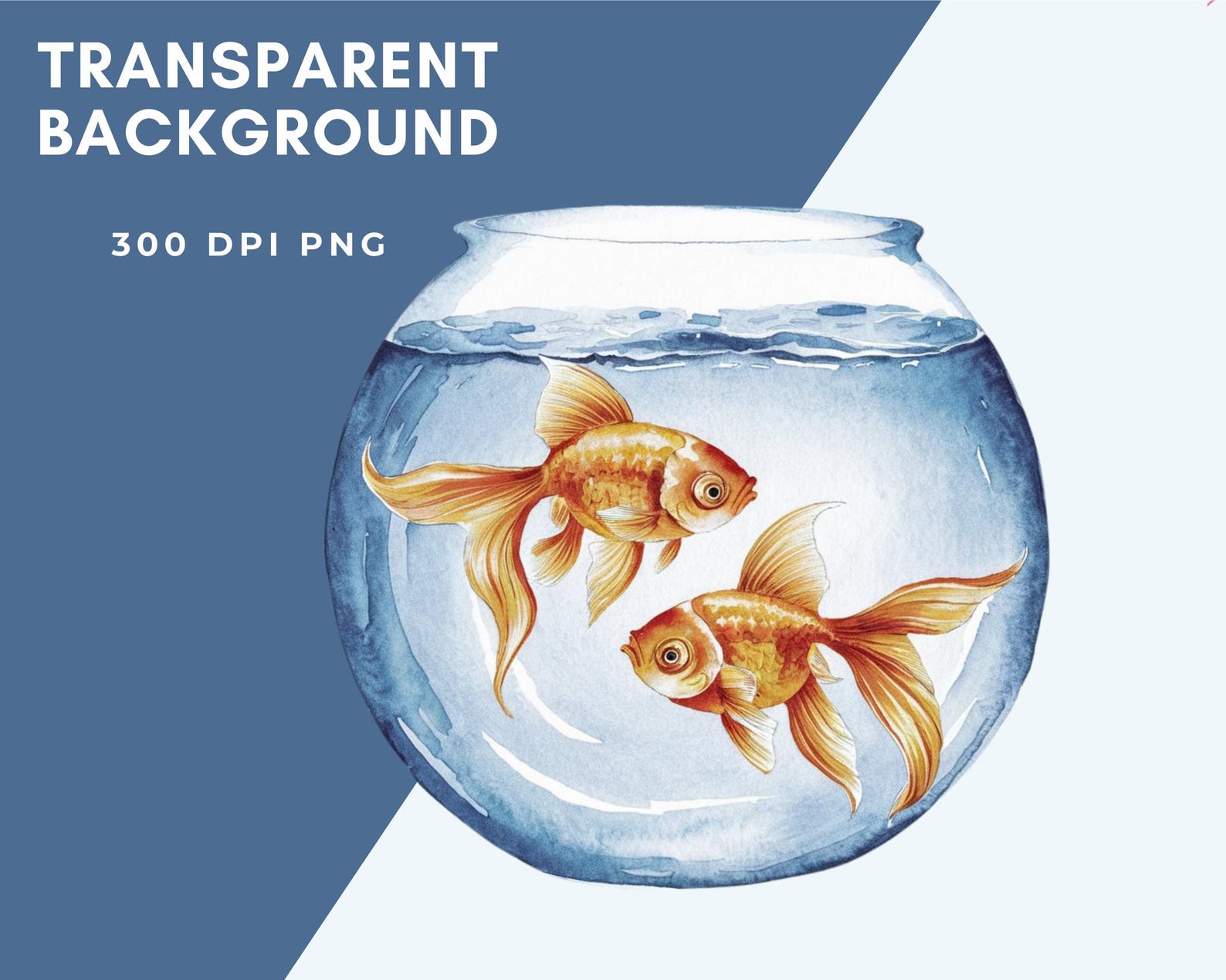 Fish Bowl Clipart, Fish in Bowl Clipart, Goldfish PNG Printable ...