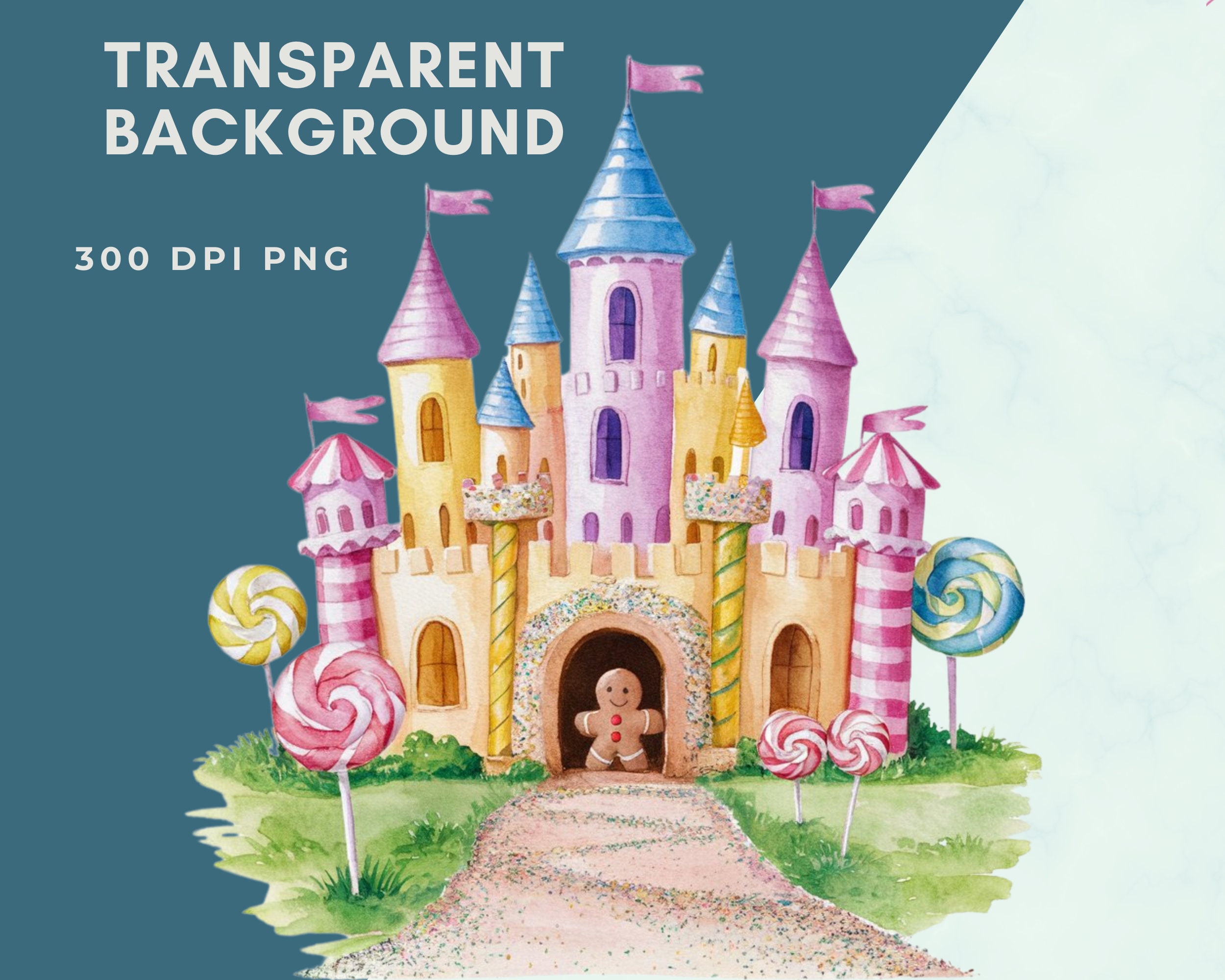 Candyland Castle Clipart Digital Download Digital Planner Candy Party ...