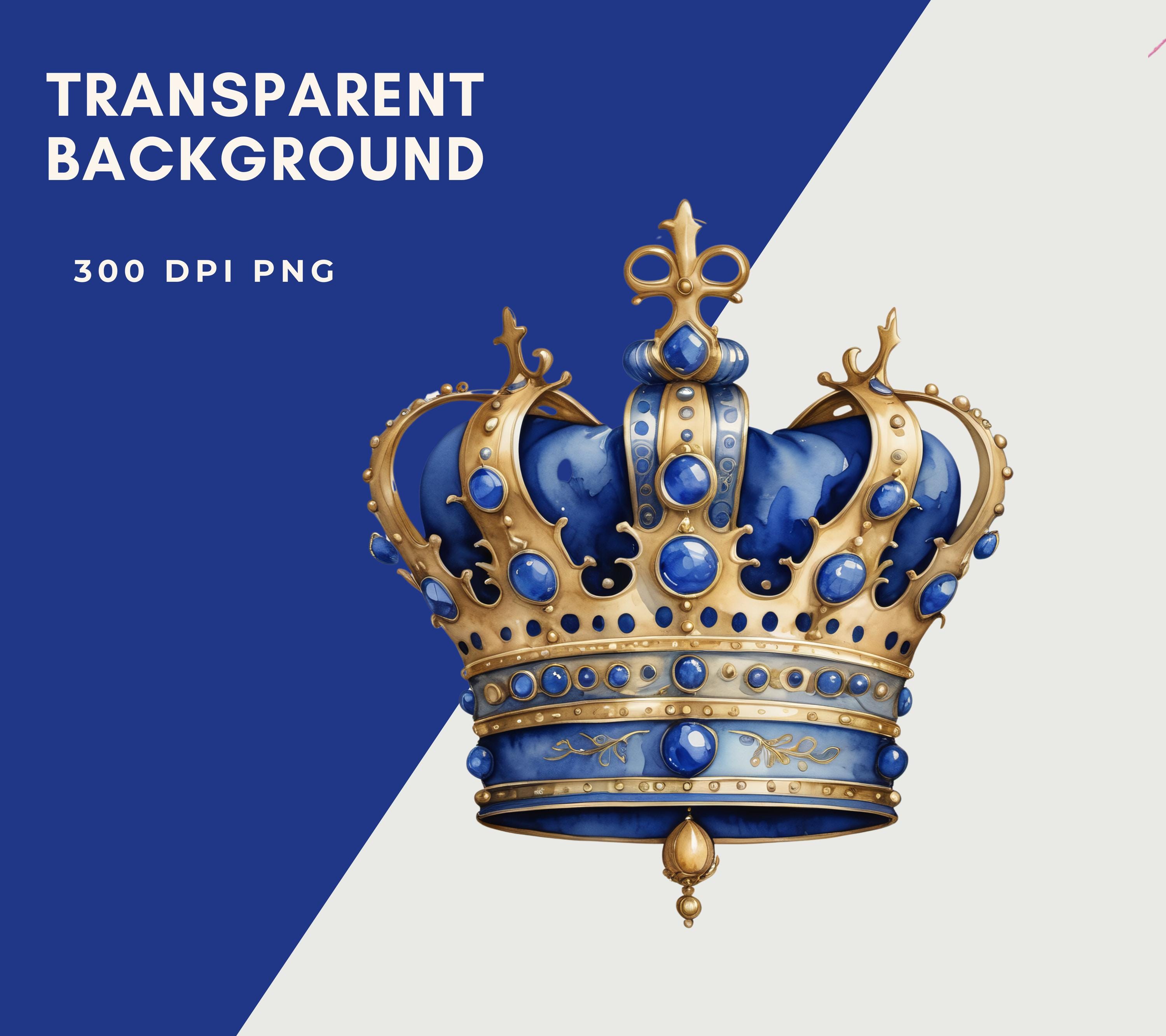 Royal Blue and Gold Crown Clipart, Elegant and Luxury Royal Designs ...