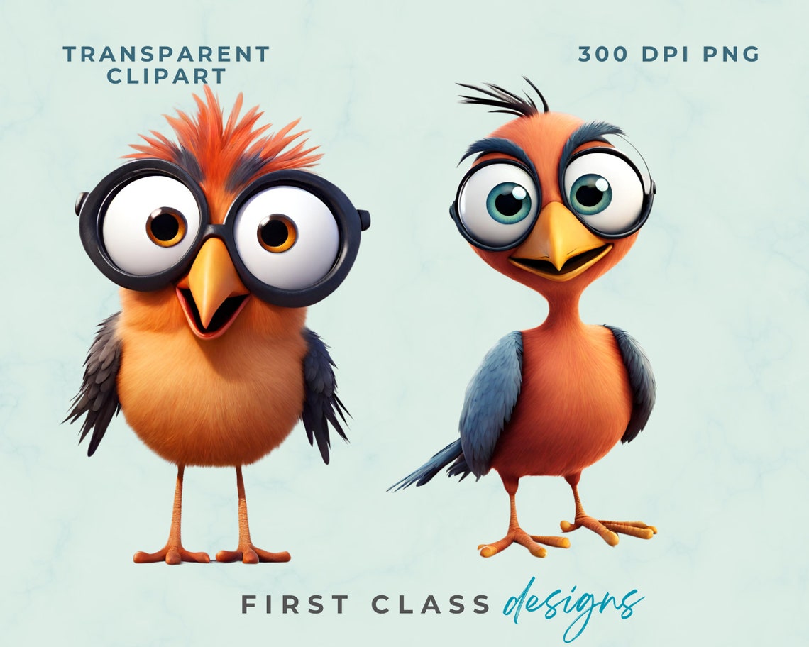 Funny Birds Clipart, Quirky Birds Png, Funny and Cute Birds Clipart PNG ...