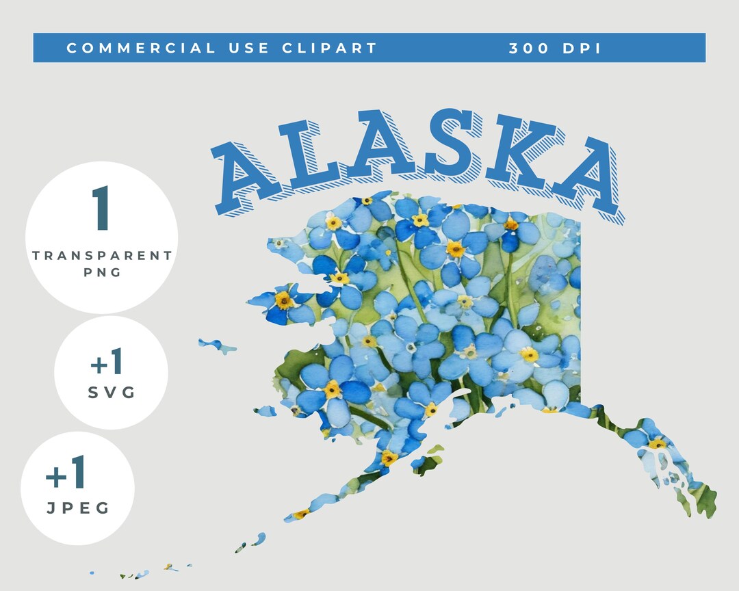 Alaska Svg, State Svg, Alaska Clipart, State Flower, Alaska Outline ...