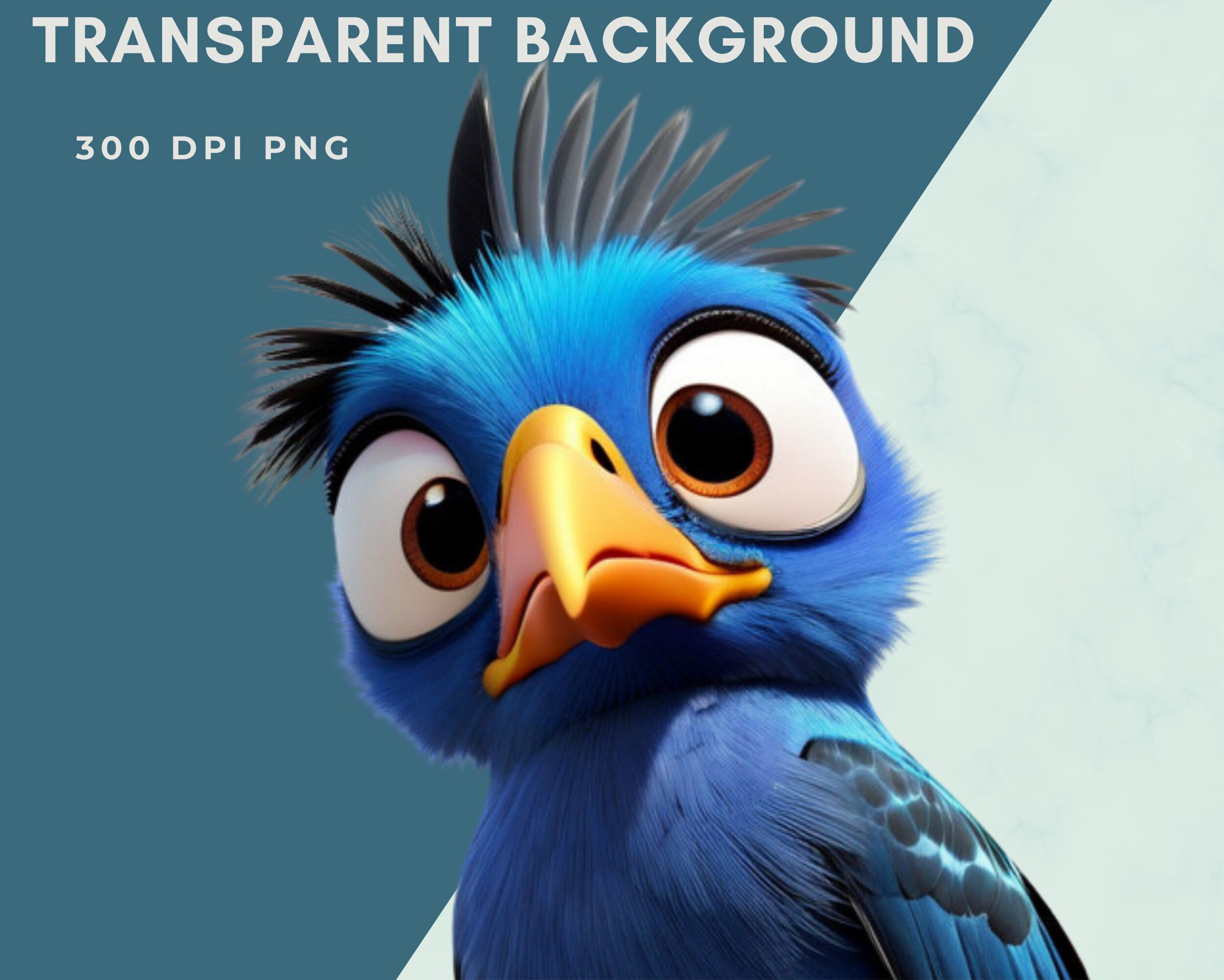 Quirky Bird Clipart PNG, JPG, SVG, Cute Cartoon Bird Character Clipart ...