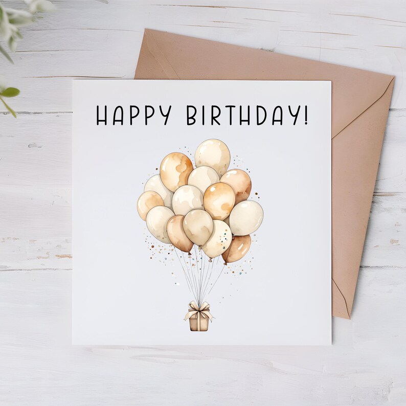 Neutral Balloon Clipart, Neutral Balloons Watercolor Clipart, Balloons ...