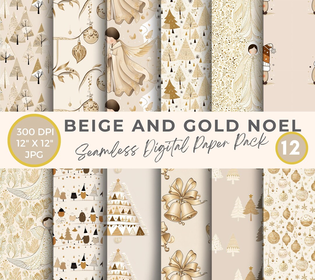 Digital Paper Christmas Cream Christmas Seamless Patterns Christmas ...
