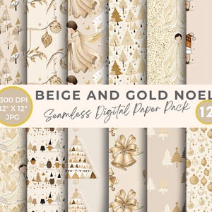 Digital Paper Christmas Cream Christmas Seamless Patterns Christmas ...