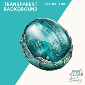 Turquoise Gemstone Clipart, Natural & Polished Gems PNG Digital ...