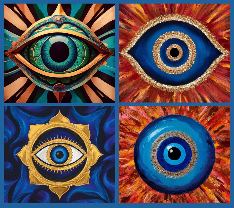Turkish Eye Digital Papers, Evil Eye Paper Pack, Turkish Eye JPG, Evil ...