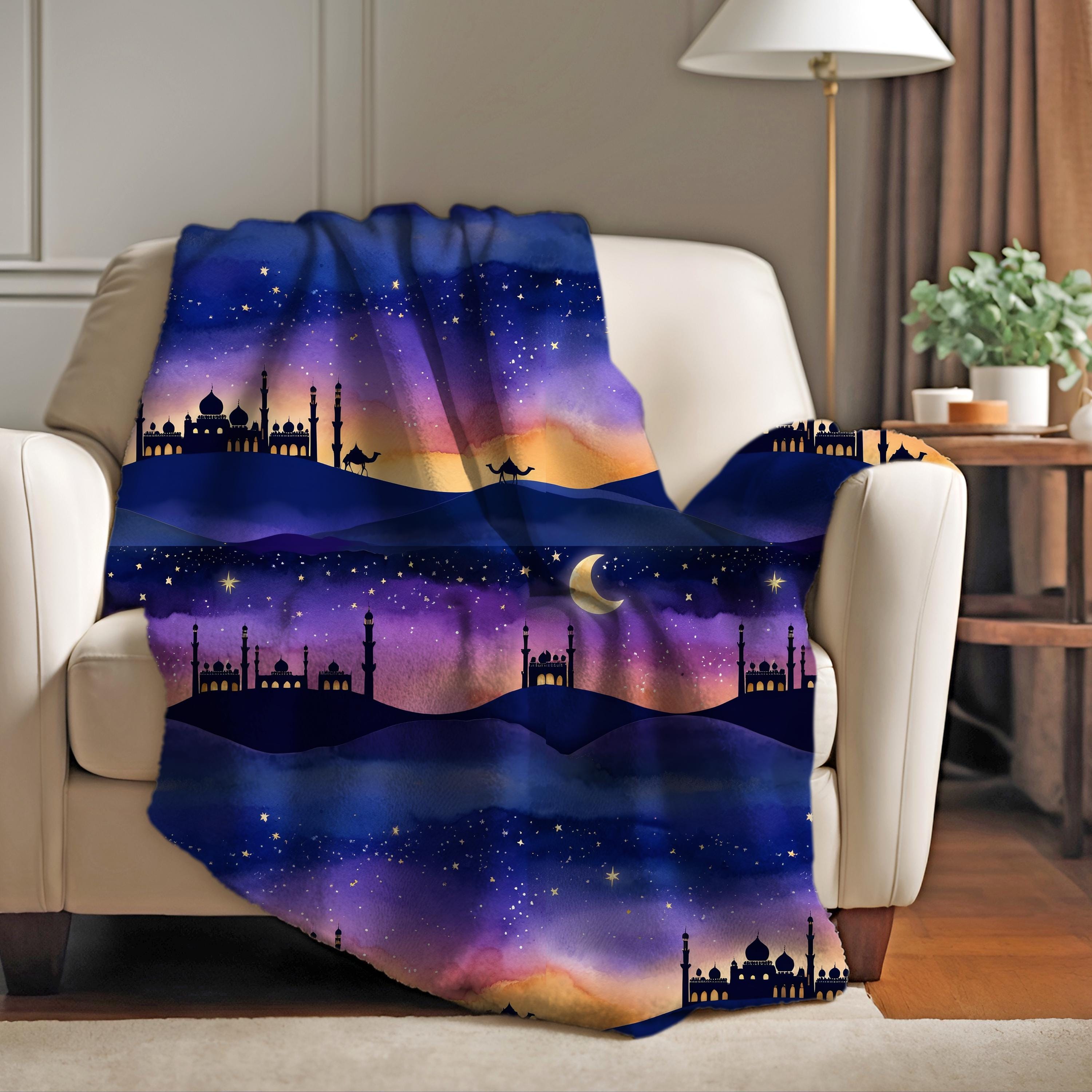 Arabian Nights Digital Paper, Desert Backgrounds, Magic Sands Midnight ...