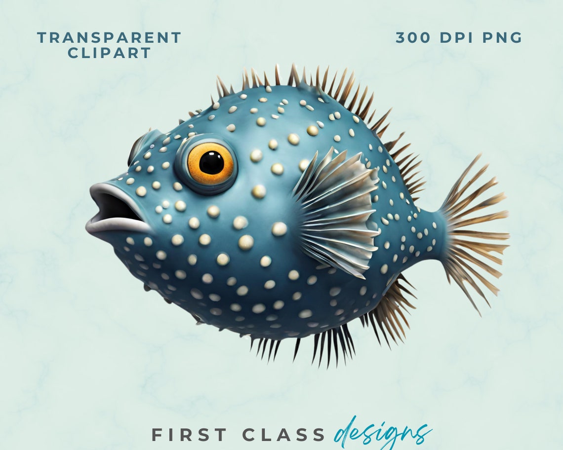 Cute Pufferfish Clipart Digital Crafts Designs Transparent Pufferfish ...