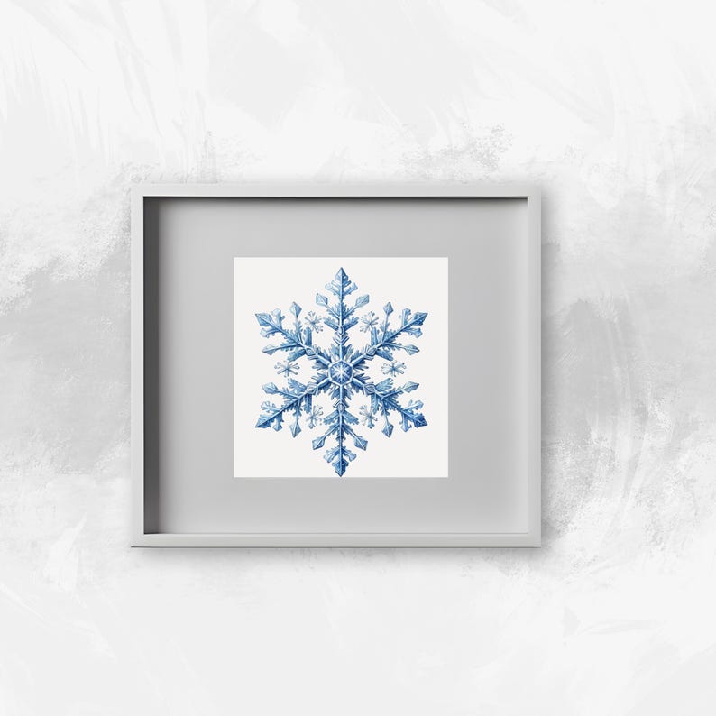 Snowflake Clipart Watercolor Snow Flakes Clip Art, Blue Snowflakes ...