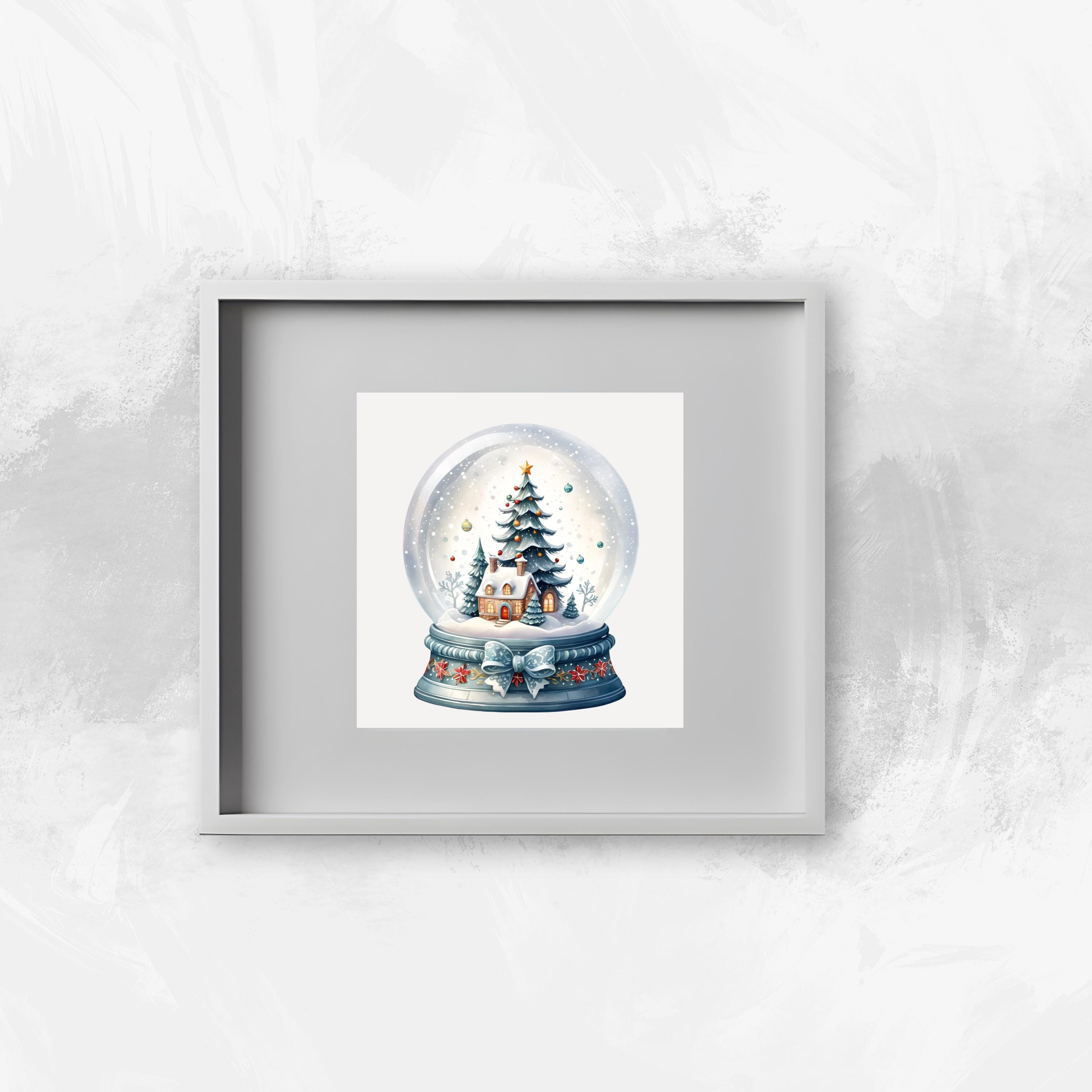Christmas Snowglobe Clipart, Christmas Snow Globe Clipart, Watercolour ...