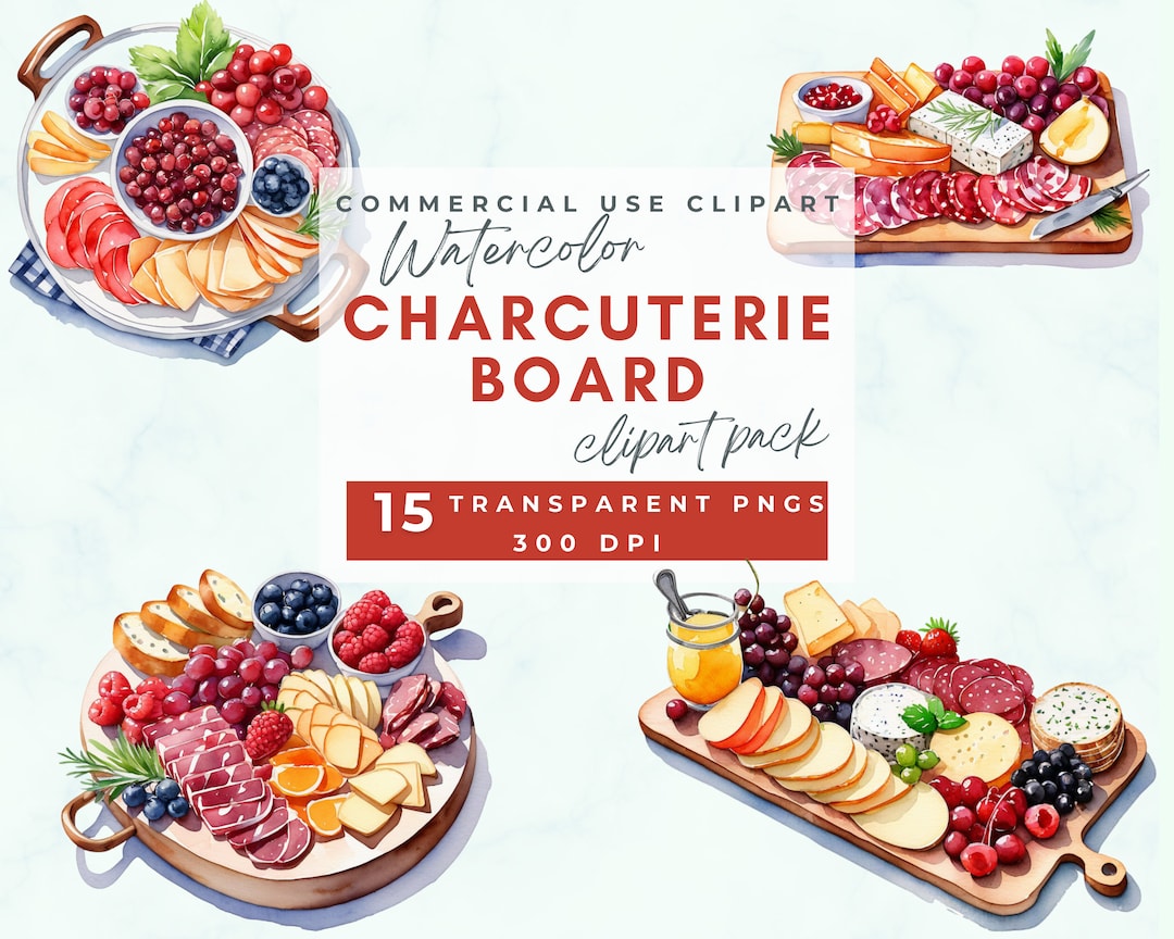 Charcuterie Clipart Watercolor Charcuterie Clipart Collection ...