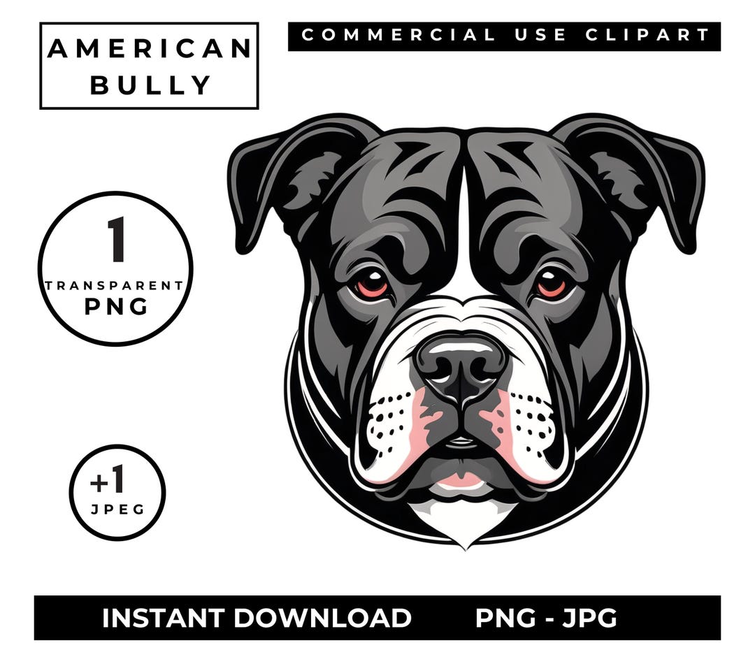 American Bully Clipart PNG, Sublimation Design for American Bully or ...
