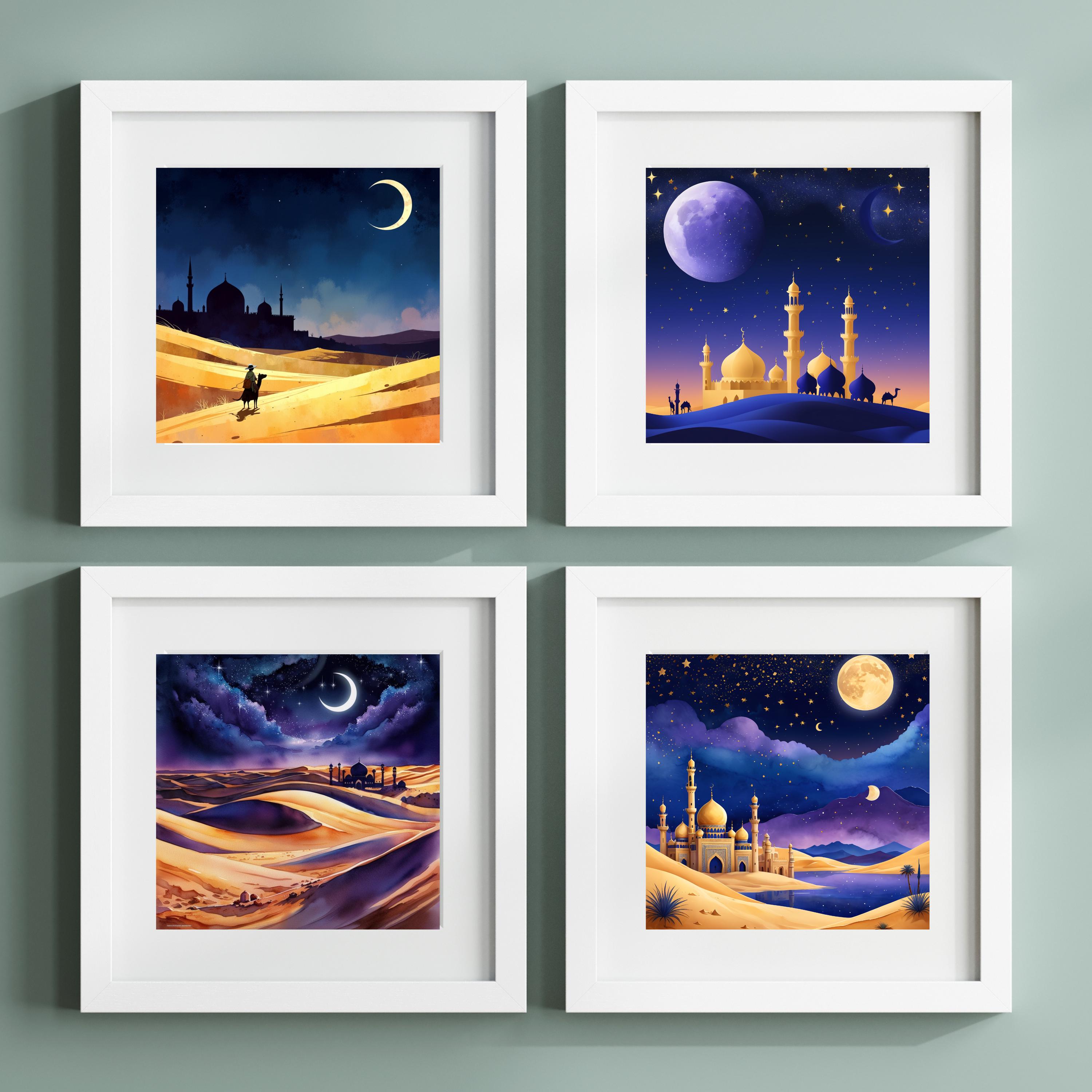 Arabian Nights Digital Paper, Desert Backgrounds, Magic Sands Midnight ...