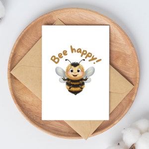 Bee Happy Clipart Digital Download, Cute Bee PNG JPG SVG Printable Be ...