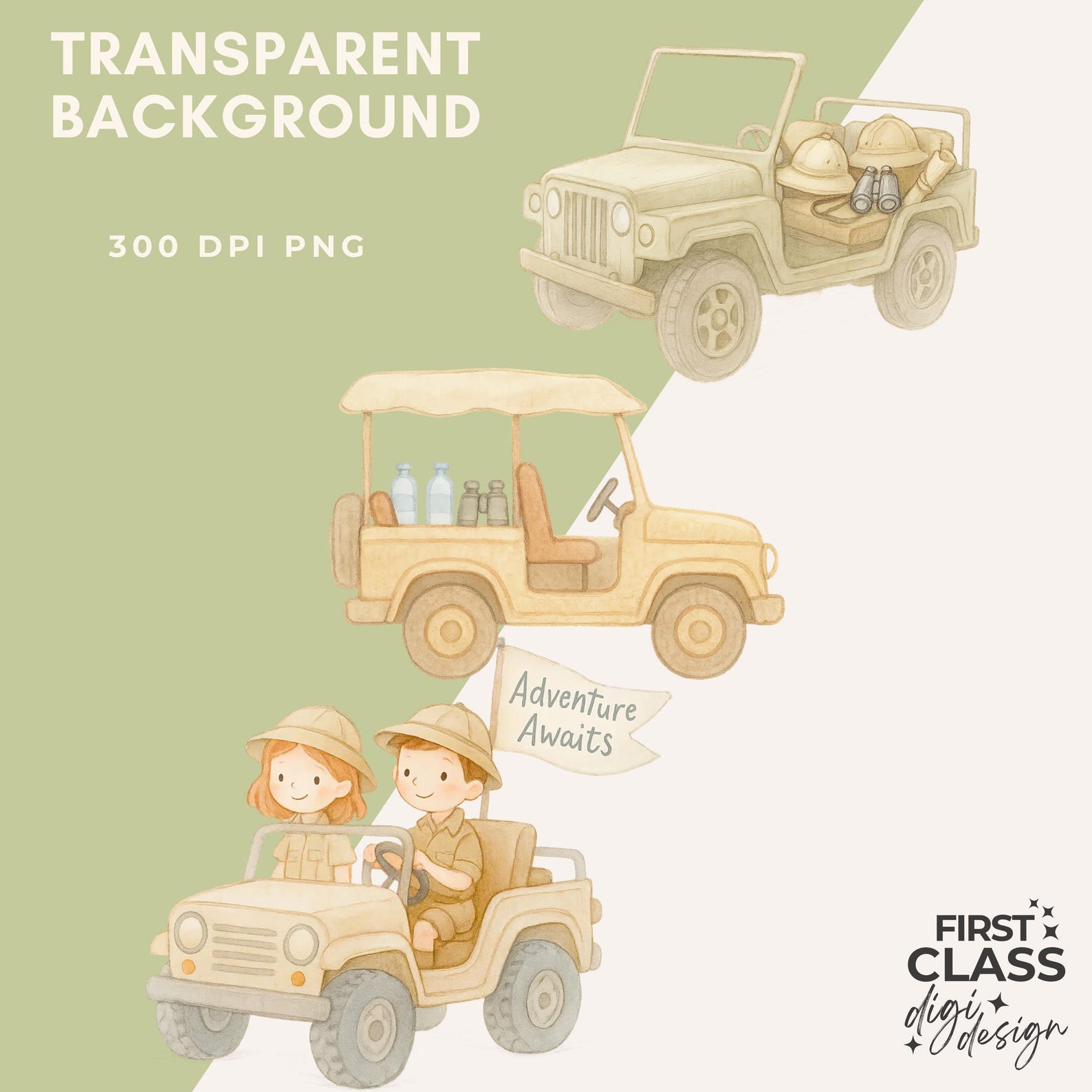 Watercolor Safari Clipart, Jungle Explorer Clipart PNG, Safari ...