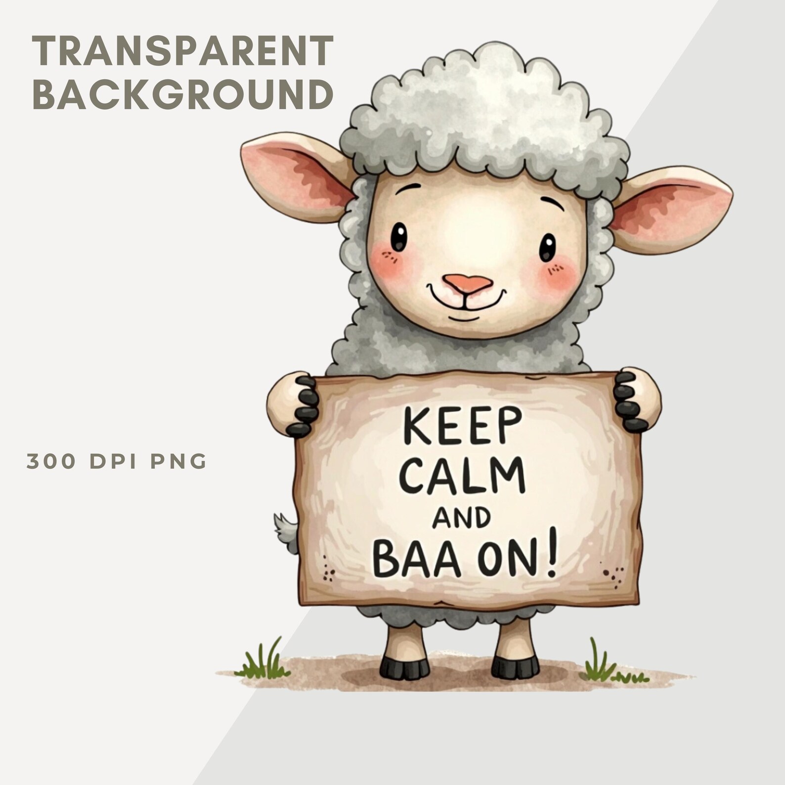 Quirky Sheep Clipart, Keep Calm and Baa on PNG Whimsical Sheep Clipart ...