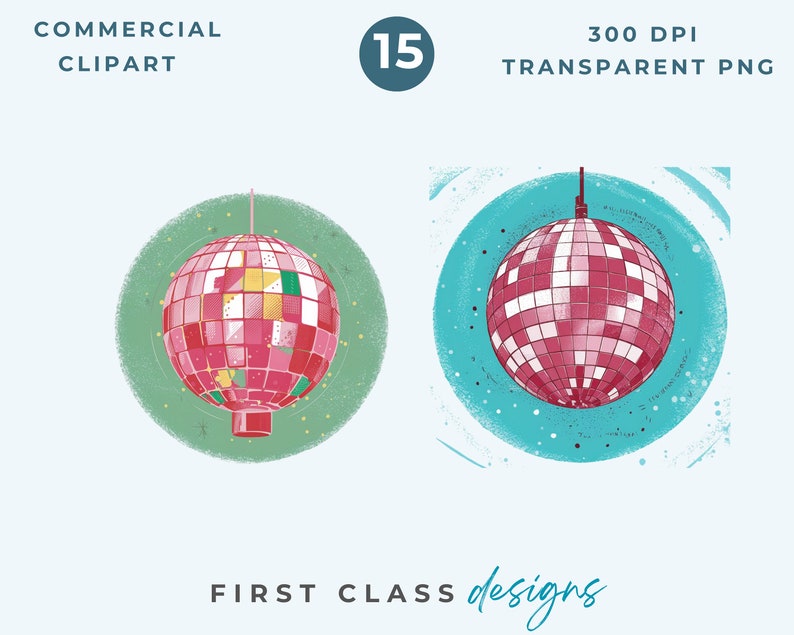 Watercolor Disco Ball Clipart, Disco Balls Clipart, Dance Party ...